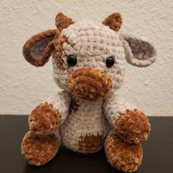 Moo the Strawberry Cow Crochet Pattern, Cow Plush Pattern, Bull ...