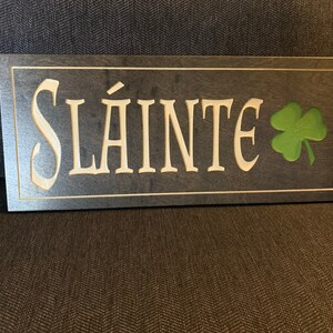 Mini St. Patrick's Day Decor Slainte Small Wood Sign With Shamrock Tiny ...