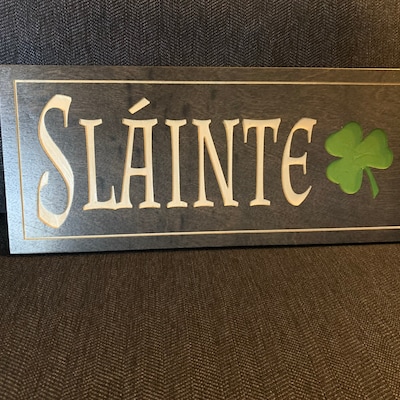 Mini St. Patrick's Day Decor Slainte Small Wood Sign With Shamrock Tiny ...