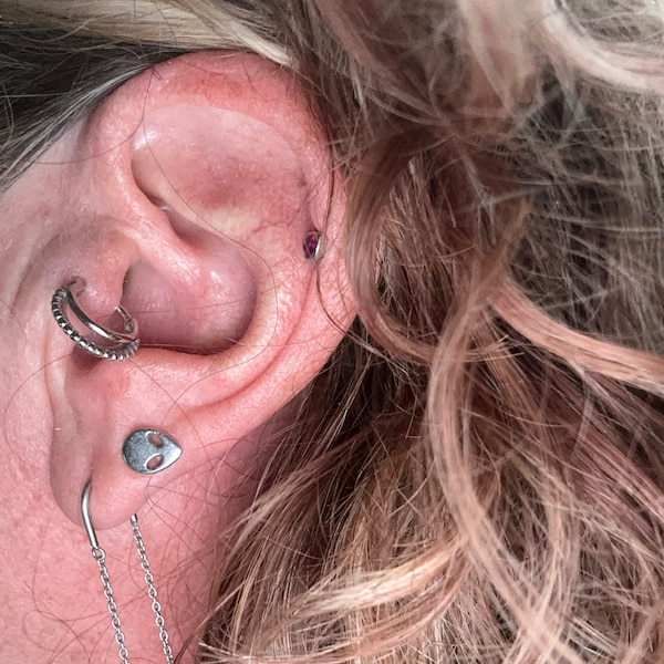 Stacked Tragus Earring, Tragus Jewelry, 16g Tragus Clicker, Tragus ...