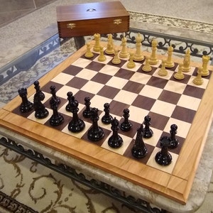 Tower Series Ash and Walnut Chess Board | Etsy