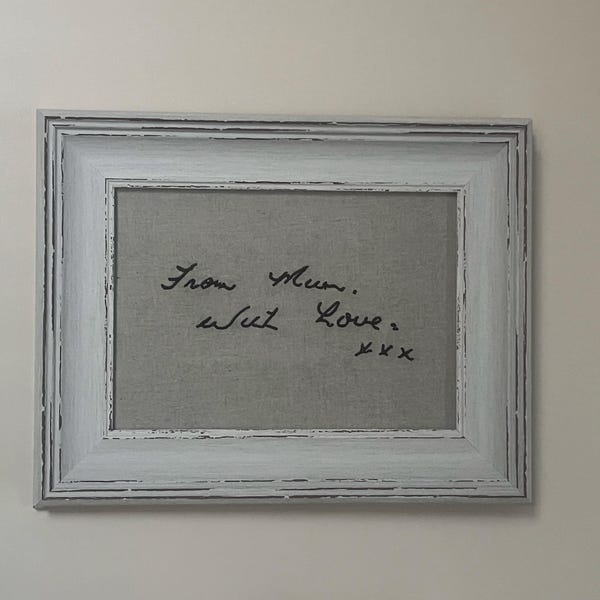 Handwritten Embroidery Art - Custom Framed Message From a Loved One ...
