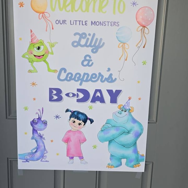 Monster Inc Printable Welcome Sign Template, Monsters University ...