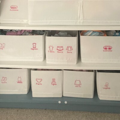 Kids Wardrobe Clothing Organisation Labels, Childrens Bedroom, Storage ...