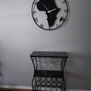 Black Africa Map Clock, Africa Metal Wall Clock, Livingroom Metal Wall ...