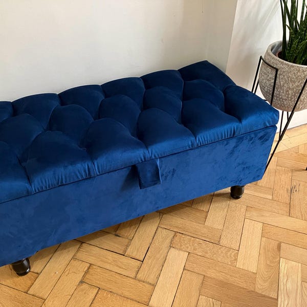 Premium Footstool, Pouffe Table, Handmade Ottoman Bench, Chesterfield ...