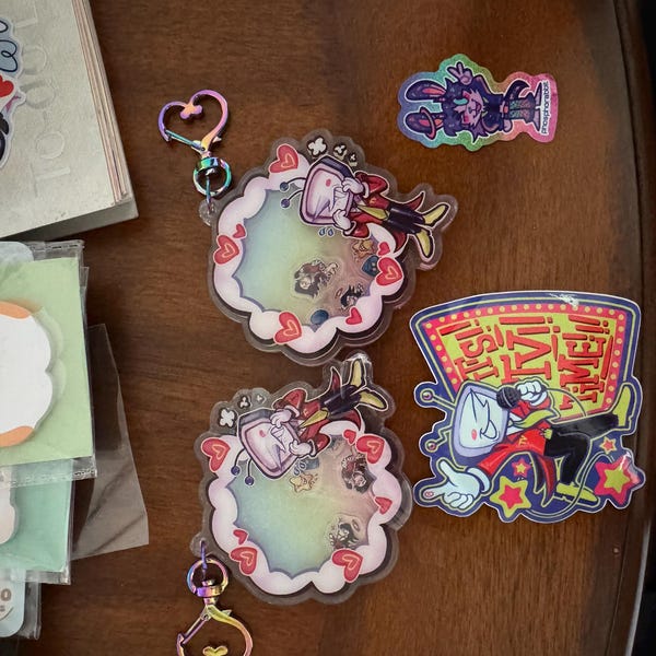 Spamton Deltarune Shaker Charm Keychain - Acrylic Openable Charm - 2 ...