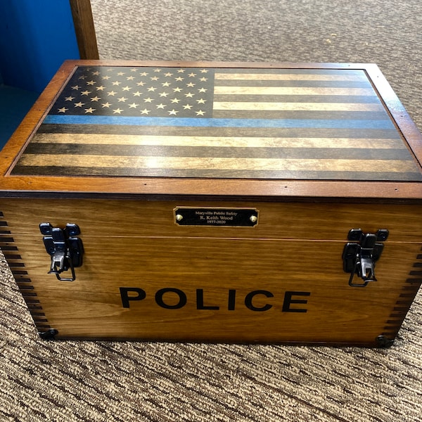 Police Thin Blue Line Keepsake Box - Etsy