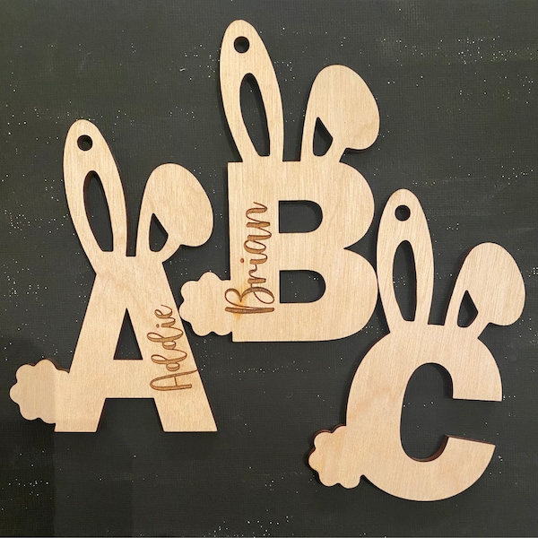 Bunny Ear Letter SVG, Glowforge Easter SVG, Easter Bunny Monogram ...