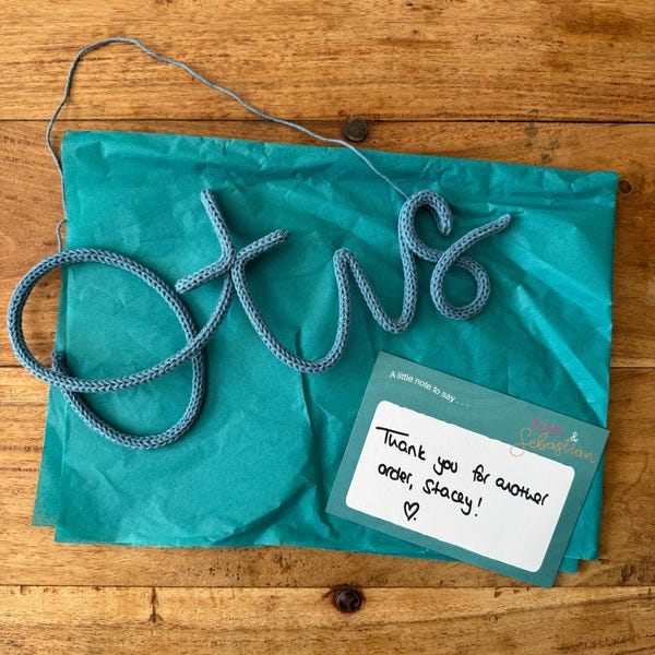 Knitted Wire Words | Knitted Names | Rope Words | Kids Name Sign ...