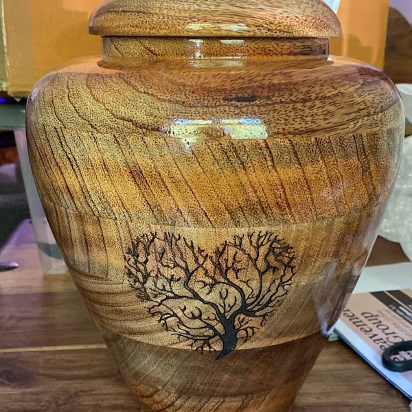 Urn for Human Ashes Large Wooden Urn for Cremation Adult Urn Box for ...