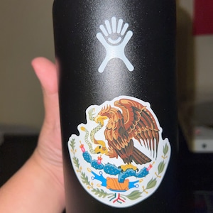 Mexican Flag Coat of Arms Eagle With Snake Hawk Bird Sticker 3 Inch ...