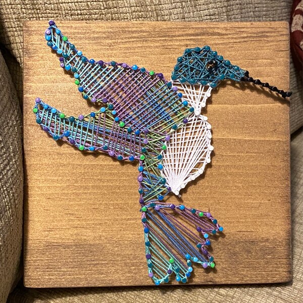 Hummingbird String Art - Available Option as D.I.Y. Kit - String Art Kit - Can Come Prestrung ...
