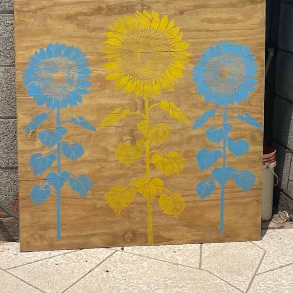 Giant Sunflower Wall Art Stencil – Floral Stencils for Walls – Large ...