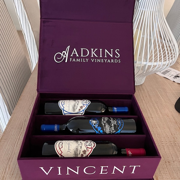 Personalized Wine Box for 2-4 Bottles, Champagne Gift Box for Wedding, Anniversary, Birthday ...