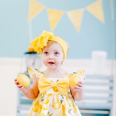 Lemon Birthday Toddlers Dresses, Girls Lemon Outfit, Girls Lemon ...