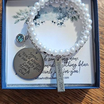 Something Blue for Bride, Engraved Bride Gift From Mom, Something Blue ...