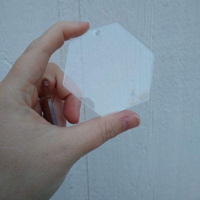 10 Pcs of Clear Acrylic Shape With Hole, Clear Acrylic Keychain Blanks ...