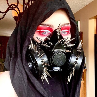Black Cyber Mask Cyber Goth Respirator Gas Mask SKULL - Etsy