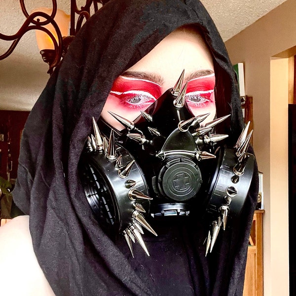 Black Gothic Mask Cyber Gothic Gas Mask E Girl Fashion Masks BIOHAZARD ...