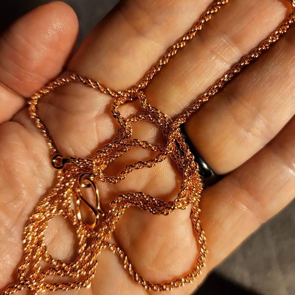 Copper Rope Chain Necklace Handmade Copper Jewelry Pure Copper Chain ...
