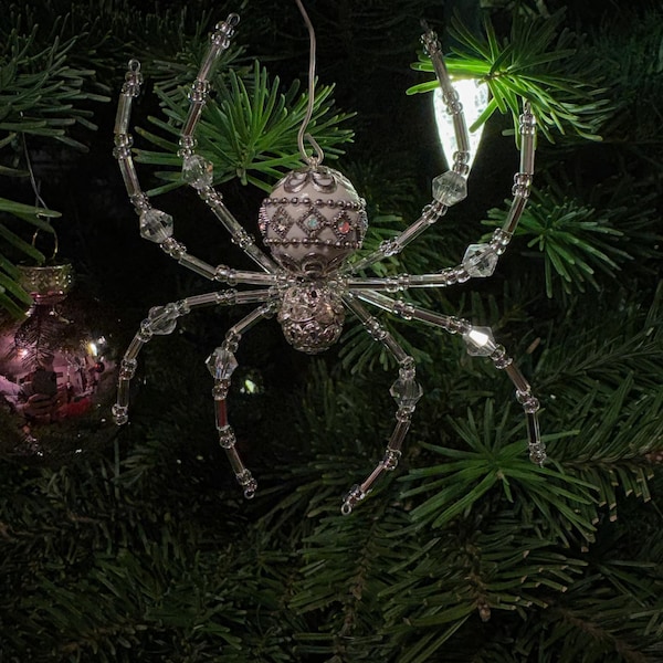 Christmas Spiders, Ornament, Spiderville, Beaded Spiders - Etsy