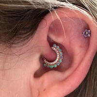 14k Solid Gold 16g Rook Piercing,daith,cartilage,curved Barbell.. 8mm - Etsy Canada