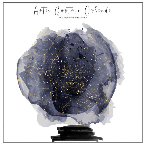 Custom Night Sky Print | Personalised Constellation Star Map Wall Art ...
