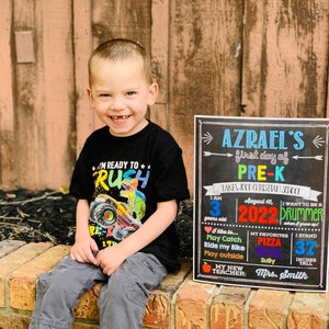 Chalkboard Back to School Sign, First Day or Last Day, Editable and ...