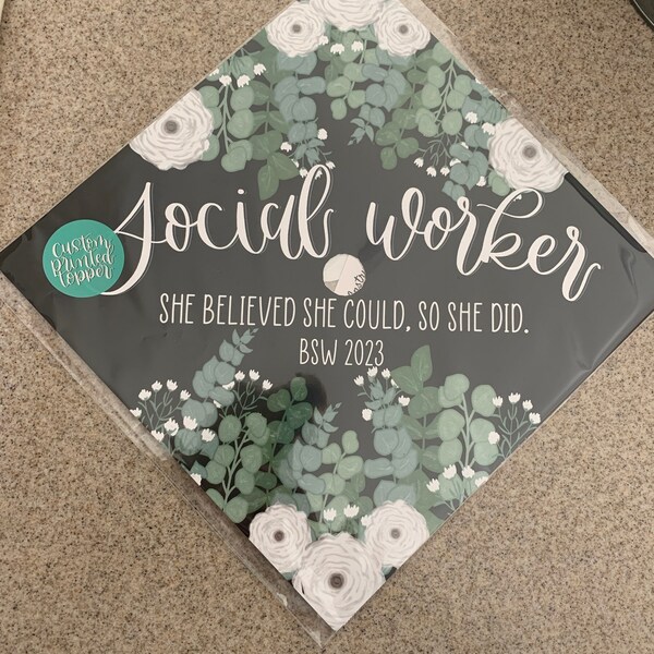 Custom "be the Light" Graduation Cap Topper, Social Work Graduation Cap ...