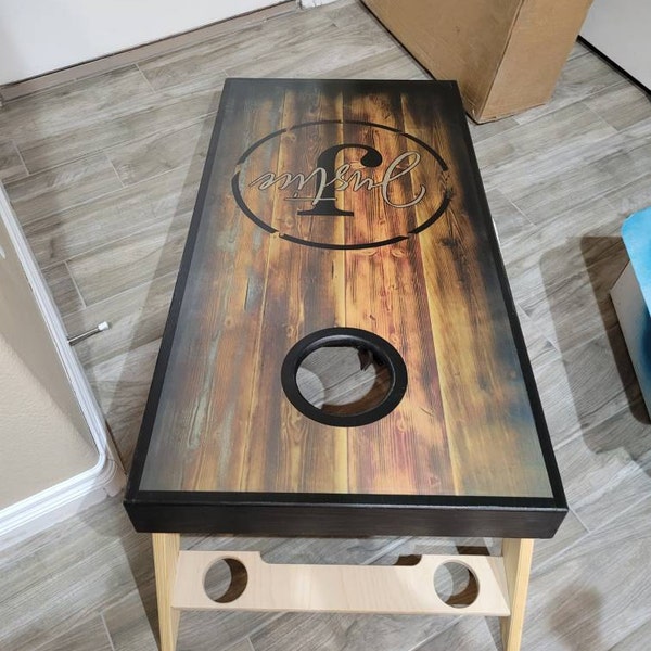 Rustic Barnwood Cornhole, Custom Cornhole Boards, Rustic Wedding ...