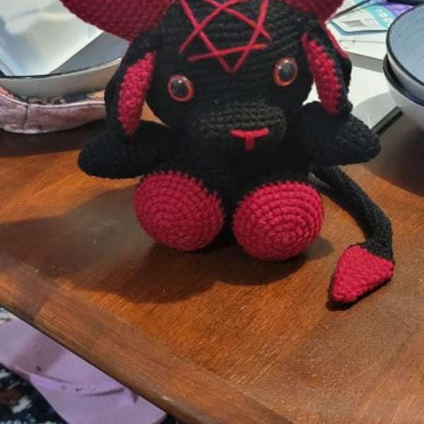 Baphomet Crochet Pattern Amigurumi Plush Toy Cow Devil Goth Halloween ...