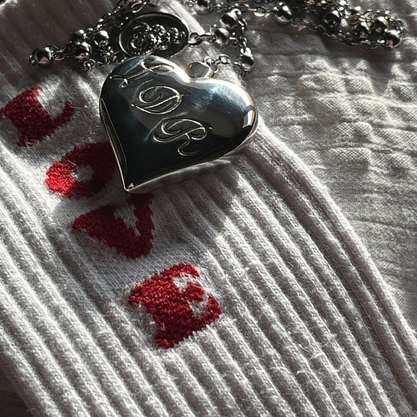 LDR Lana Style Stainless Steel Heart Necklace 3.0 - Silver - Etsy