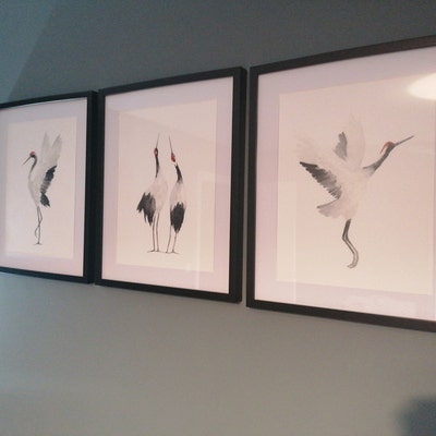 Crane Print, Crane Wall Art, Crane Art Print, Crane Wall Decor, White ...
