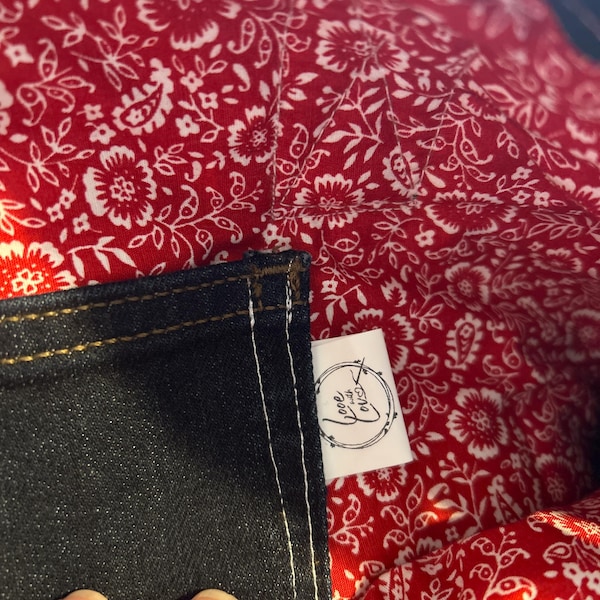 Fold-over Fabric Garment Product Tags for Handmade Items Customise With ...