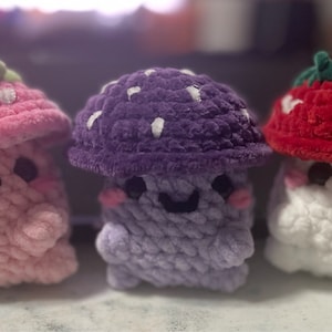 Crochet Strawberry Mushroom Pop Pattern LOW SEW Mini Mushie Fidget PDF ...