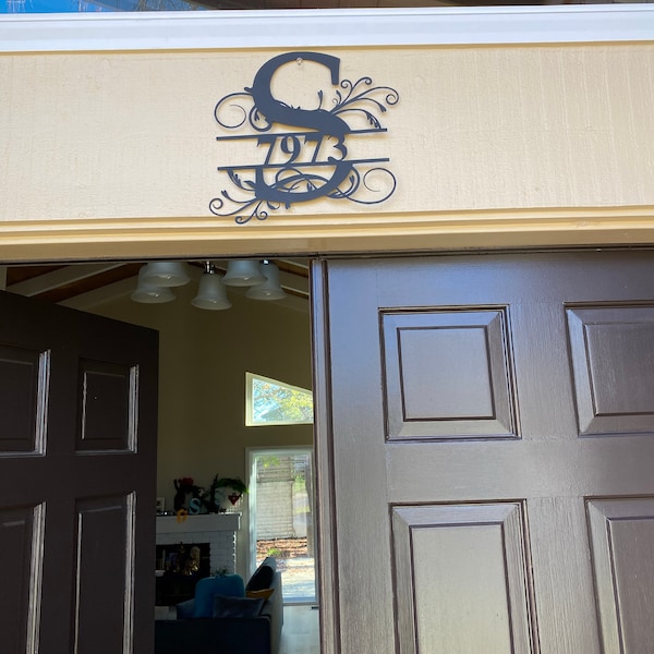 Personalized Name Door Sign, Metal Monogram Plaque, Metal Wall Art ...
