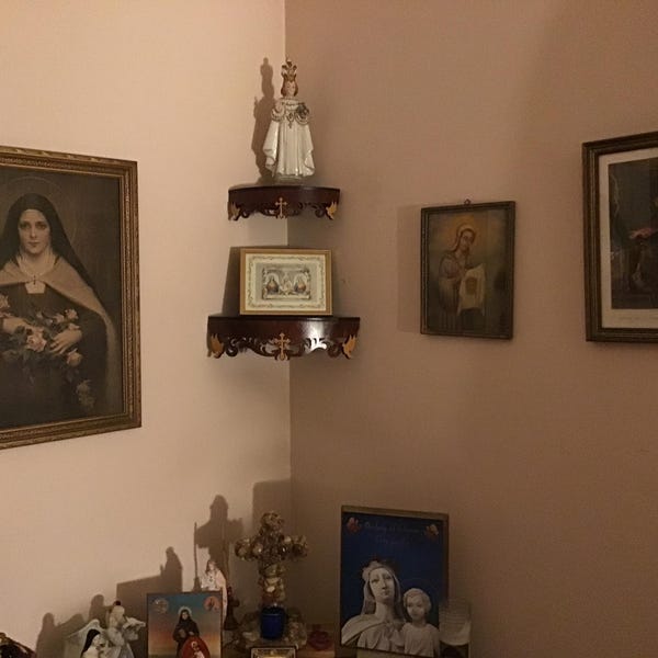 Wood Corner Shelf Altar Wooden Display Christian Catholic Orthodox Home ...