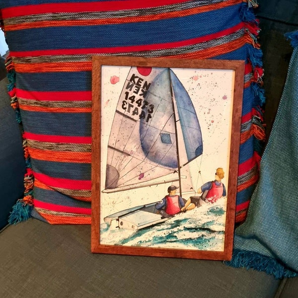 Personalised Yacht Sailing Portrait - Etsy