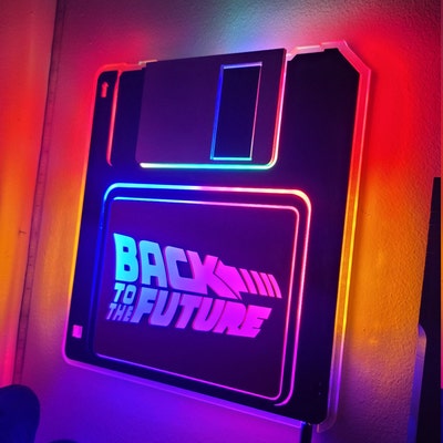 Back to the Future Illuminated Sign Floppy Disk Retro Design Back to ...
