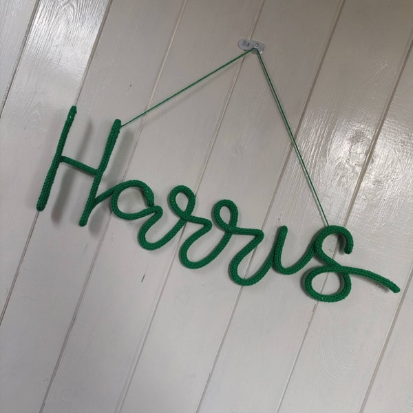 Custom Wire Name Sign - up to 10 Letters | Knitted Name | Personalised ...