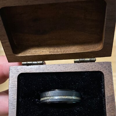 WW2 Ring, M1 Garand Ring, Black Walnut Ring, Handmade Ring, Sandblasted ...