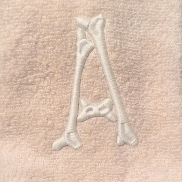 3D Puff Embroidery Font - Bones Embroidery Font - Puffy Foam Machine ...