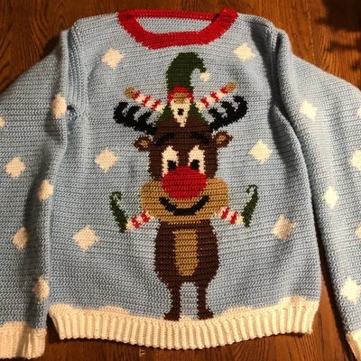 Rudolf Christmas Sweater Crochet Pattern - Etsy