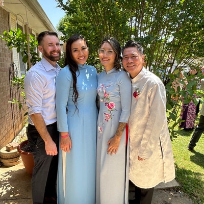 Green Vietnamese Traditional Ao Dai Long Dress With 3D Flower , Including Pants - Etsy