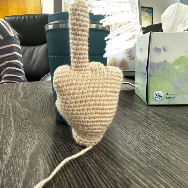 PDF Pattern Download, Crochet Middle Finger Up, Amigurumi Middle Finger ...