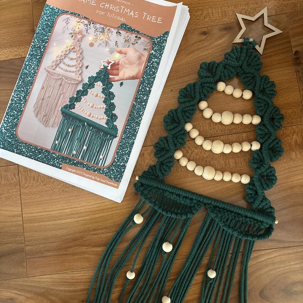 Macrame Christmas Tree Tutorial, Boho Xmas Tree Pattern, Winter Style ...