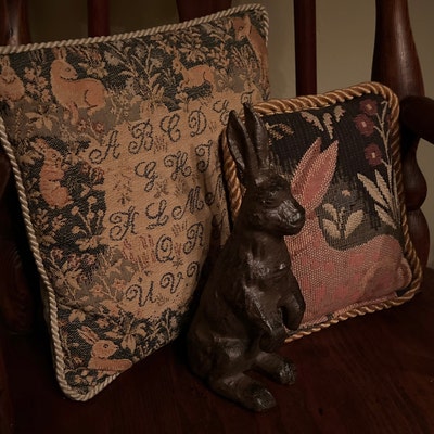 Brown Cast Iron Holiday Easter Rabbit Bunny Traditional Statue Figurine ...