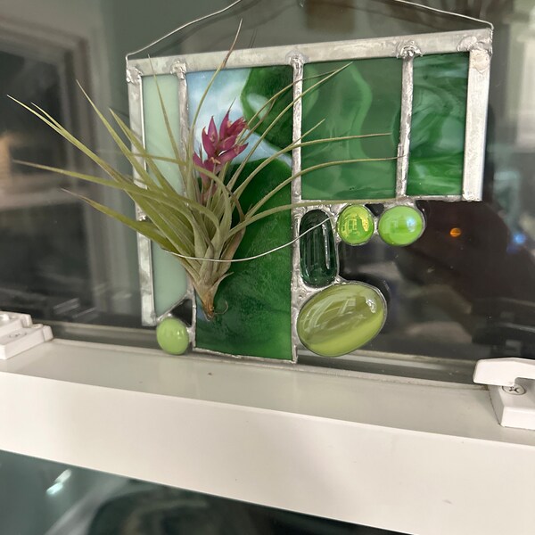 Stained Glass Panel With Shells - Great for Beach House, Coastal ...