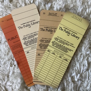 Old Fashioned Vintage Public Library Card Bookmark - Etsy